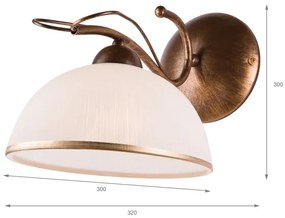 Nástěnná lampa COBRA 1xE27/60W/230V bronz/patina