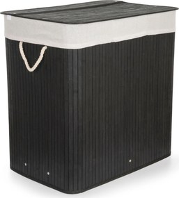 Koš na prádlo G21 150 l s rozdělovači, bambusový černý s bílým košem [63555172]