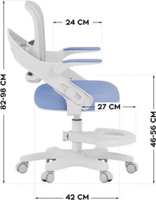Dětská otočná židle Mark Adler Junior 4.3 modrá / šedá