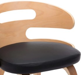 Jídelní židle 6 ks černé ohýbané dřevo a umělá kůže,  278855