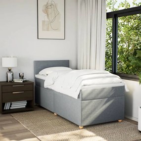 Box spring postel s matrací světle šedá 80 x 200 cm textil 3288800