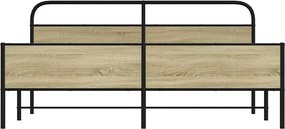 Kovový rám postele bez matrace dub sonoma 183 x 213 cm 3318696