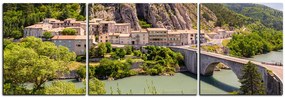 Obraz na plátně - Sisteron v Provence - panoráma 5235C (150x50 cm)