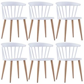 Petromila Jídelní židle 6 ks bílé plast ocel