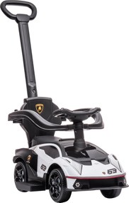 AIYAPLAY 2v1 Lamborghini Essenza SCV12 Pushing Car pro děti 12-36 měsíců s houkačkou, odnímatelnou rukojetí a bezpečnostním zábradlím 86,5x40x89,5 cm