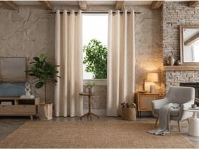 Zatemňovací závěs DUNES VELVET 140x250 cm, krémový Zavěšení: Kovové kroužky