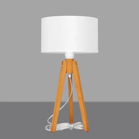 Stolní lampa ALBA 1xE27/15W/230V bílá/dub