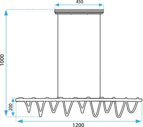 Toolight Toolight, LED stropní svítidlo 120cm 30W 4000K APP1288-CP, černá-hnědá, OSW-00943