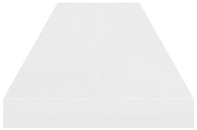 Petromila Plovoucí nástěnné police 4 ks lesklé bílé 90x23,5x3,8 cm MDF
