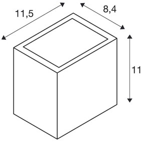 SLV 1002033 Sitra Cube, venkovní nástěnné svítidlo, LED 10W 3000K, bílé, výška 11cm, IP44