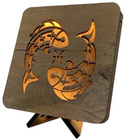 Li-Go Znamení "Ryby" lampa 19x19cm provedení povrchu: dub světlý