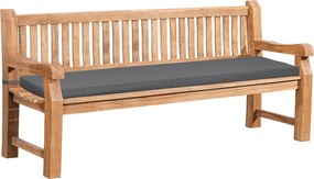 Teaková lavice Jackson s sedací polštář 200 cm + teak – tmavě šedá