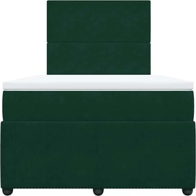 Box spring postel s matrací tmavě zelená 120 x 200 cm samet 3294607