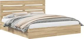 Postel s úložným prostorem se zásuvkou Sonoma dub 180 x 200 cm 3411879