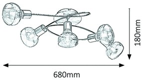 Rabalux HOLLY stropní svítidlo max. 5x40W | E14 | IP20 - chrom