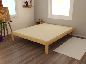 Vomaks Postel dvoulůžko VMK004A Rozměr: 200 x 200 cm, Barva: surové dřevo