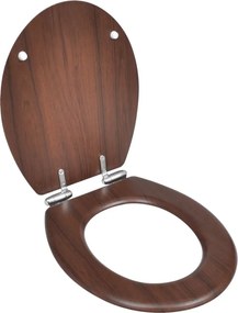 vidaXL WC sedátko s funkcí pomalého sklápění MDF prostý design hnědé [140800]