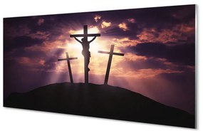 akrylový obraz Jesus cross 125x50 cm