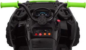 Ramiz Dětská čtyřkolka XL ATV 2,4 GHz na baterie černo-zelená na dálkové ovládání + pohon 4x4 + nosič zavazadel + pomalý start + EVA + LED a zvuky
