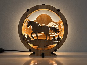 Li-Go "Kůň" lampa 20x22cm provedení povrchu: dub světlý