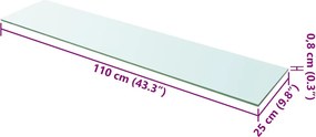 Policové desky 2 ks sklo čiré 110 x 25 cm 3051590