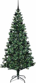 Umělý osvětlený vánoční stromeček Zelená 210 cm PVC a kov 3396776