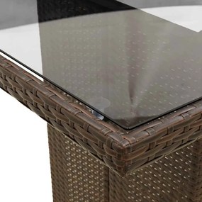 7dílný zahradní bistro set s poduškami hnědý polyratan 3277193