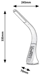 Rabalux - LED Stmívatelná dotyková stolní lampa s displejem LED/5W/230V bílá