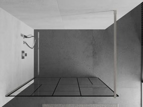 Mexen Kioto, sprchová zástěna Walk-In 140 x 200 cm, 8mm čiré sklo černý vzor, ​​broušená ocel profil, 800-140-101-97-78
