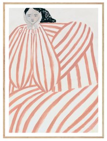 THE POSTER CLUB Autorský plakát Still Waiting by Sofia Lind 50x70 cm, růžová barva, papír