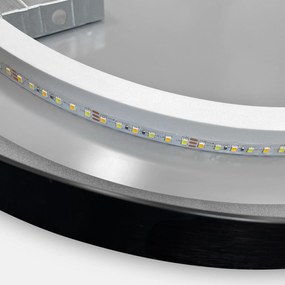 Rea Zrcadlo ⌀80 cm s vyhříváním a regulovatelným LED osvětlením , černé