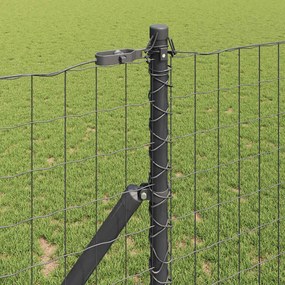 Euro plotové kotvení 10 x 1,4 m Ocel potažená PVC Šedá Síťovina 3350374