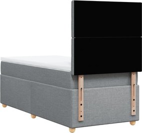 Box spring postel s matrací světle šedá 90x190 cm textil 3291149