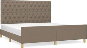 Rám postele bez matrace taupe 160 x 200 cm textil 3125312