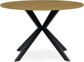 Kulatý jídelní stůl 120x120cm HT-F4120 OAK, mdf, divoký dub