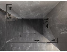 Mexen Lunar, L pravostranný výklopný sprchový kout 95 x 70 cm, 8mm čiré sklo, profil grafit broušený, 834L-095-070-66-00-P