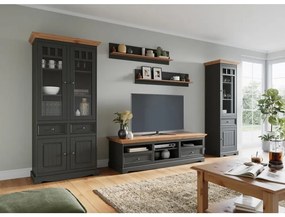 Massive home | Belluno Elegante grafitová komoda 5S z masivu s borovicovou deskou