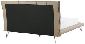 Béžová postel z umělé kůže 160 x 200 cm  BETIN Beliani