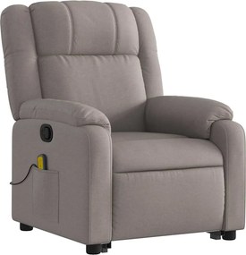 Zvedací masážní polohovací křeslo taupe textil 3205222