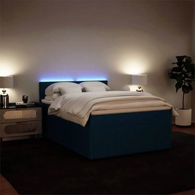 Box spring postel s matrací modrá 160 x 200 cm samet 3290086