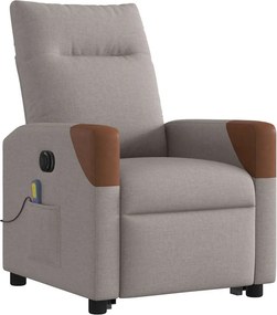 Elektrické zvedací masážní polohovací křeslo taupe textil 3324035