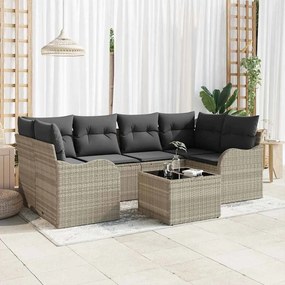 Sada zahradních pohovek Světle šedá 55 x 55 x 37 cm polyratan 3345602