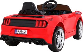 Ramiz Sportovní autíčko GT na baterie pro děti červené + dálkové ovládání + pomalý start + nosič zavazadel + MP3 LED