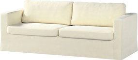 Potah na pohovku IKEA Karlstad 3-místná, nerozkládací, dlouhý barva krémová látka lesklé, sametová