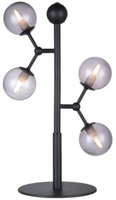 Kouřově šedá skleněná stolní lampa Halo Design Atom