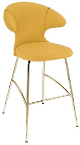 Barová židle Time Flies Barva nohou:: bronz, barva potahu:: žlutá