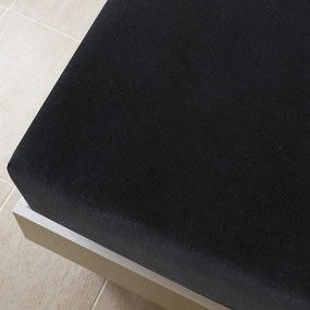 Jersey prostěradlo černé 100x200 cm bavlna 136212
