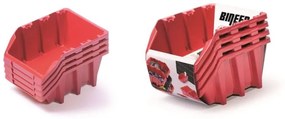 Sada úložných boxů 4 ks BENER 29,5 x 19,8 x 19,5 cm červená