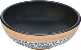 Umyvadlo na desku vícebarevné kulaté Φ 41 x 14 cm keramika 155056