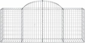 Klenuté gabionové koše 4 ks 200x50x80/100 cm pozinkované železo 3146301
